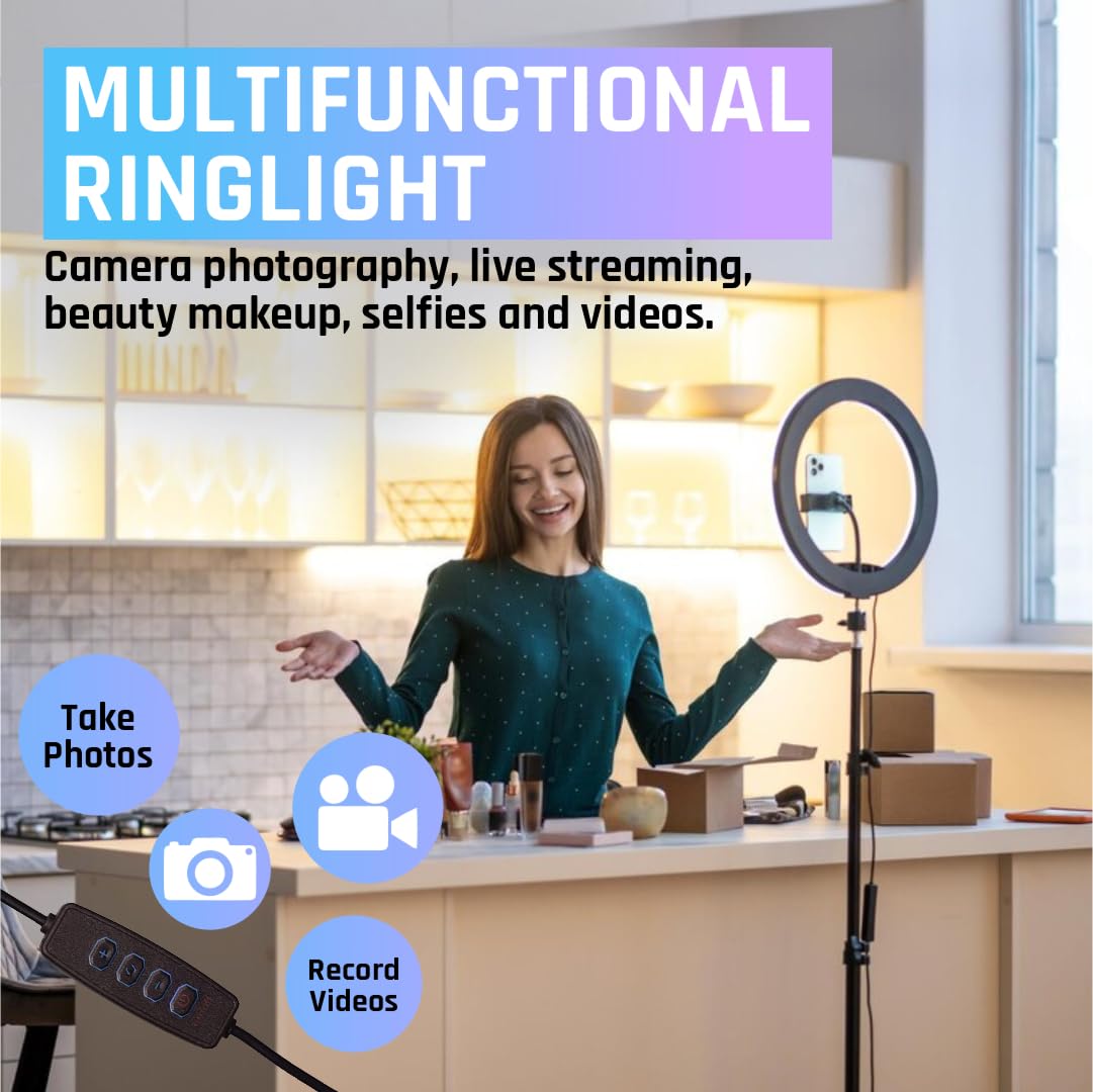 Tygot 10 Inches Big LED Ring Light for Camera, Phone tiktok YouTube ...